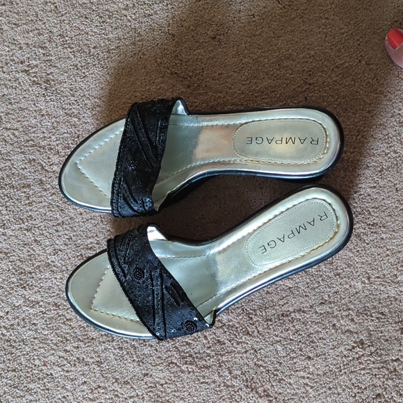 Rampage | Shoes | Rampage Black Womens Slide Sandals 9m Sale | Poshmark